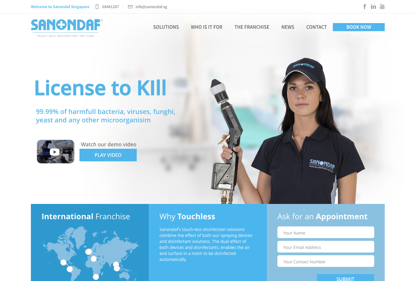 Sanondaf touch-less disinfection solutions